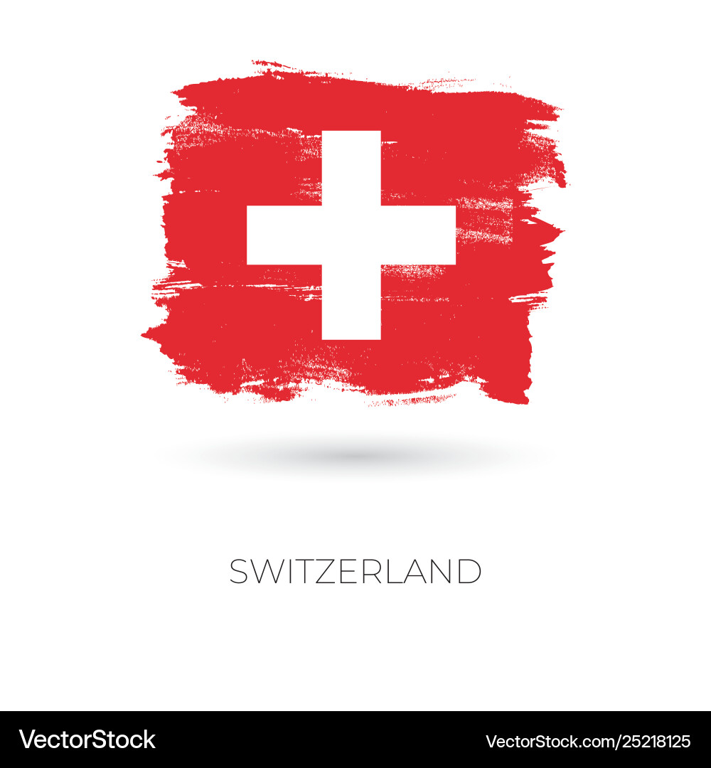 Switzerland colorful brush strokes painted Vector Image