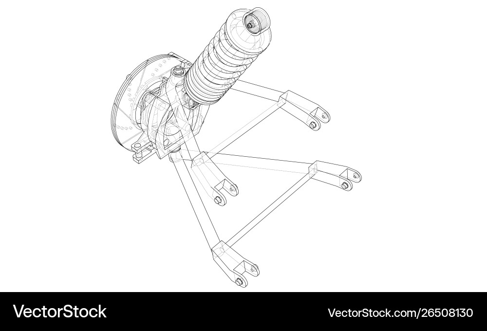 Car suspension with shock absorber Royalty Free Vector Image