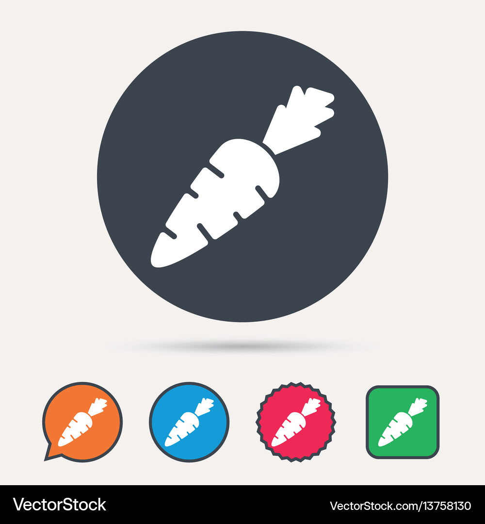 Carrot icon natural vegetable sign Royalty Free Vector Image