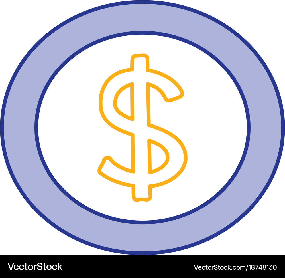 Coin money isolated icon Royalty Free Vector Image