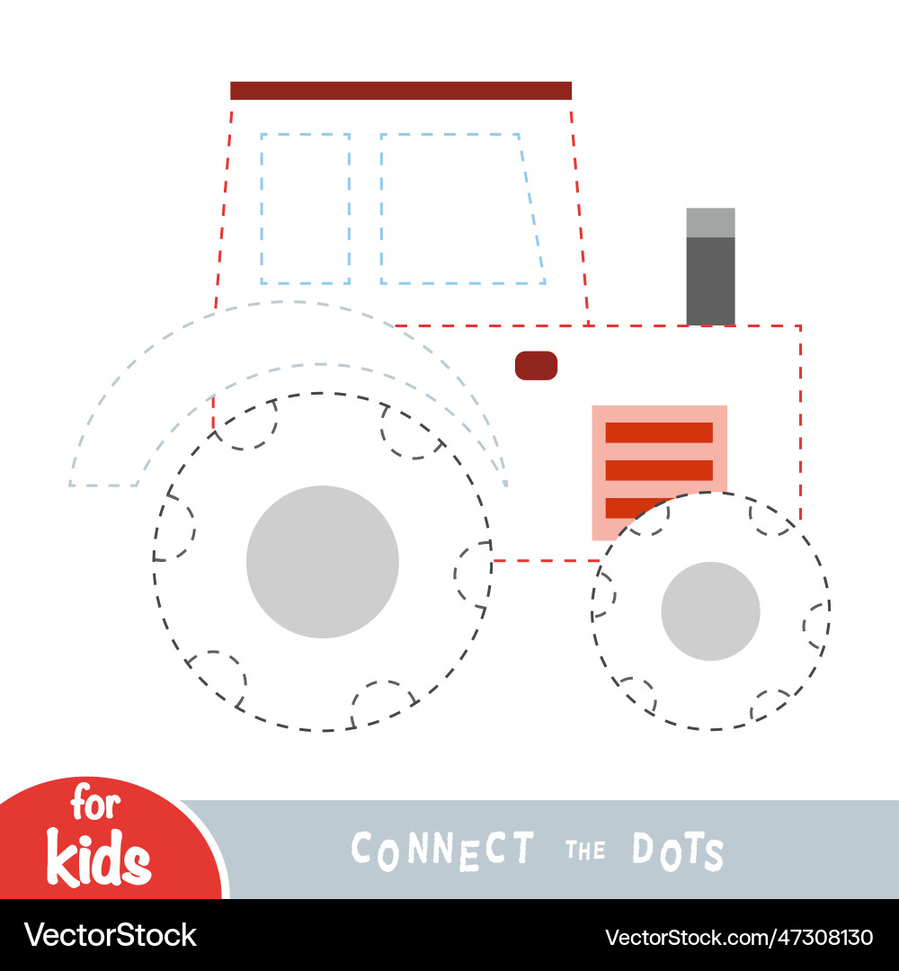 Connect the dots game for children tractor Vector Image