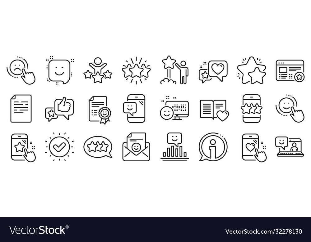 Feedback line icons set user opinion customer Vector Image Feedback line icons set user opinion customer Vector Image