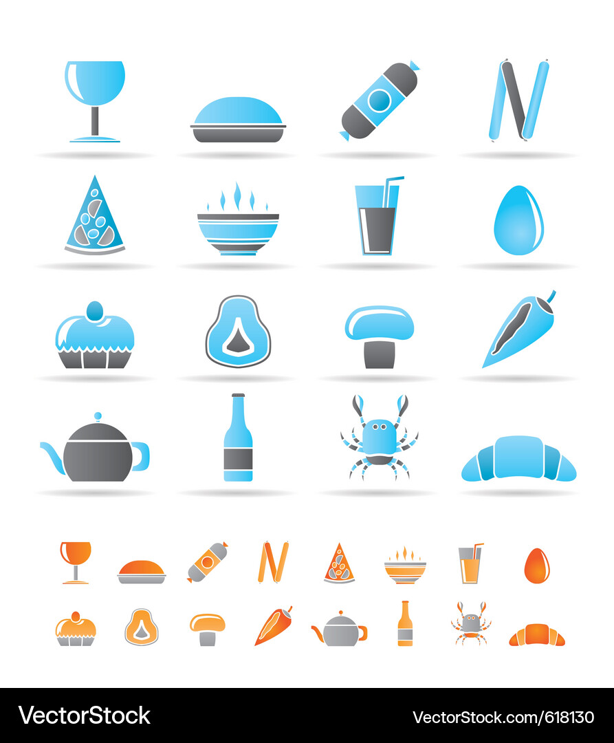 Food and drink icons Royalty Free Vector Image