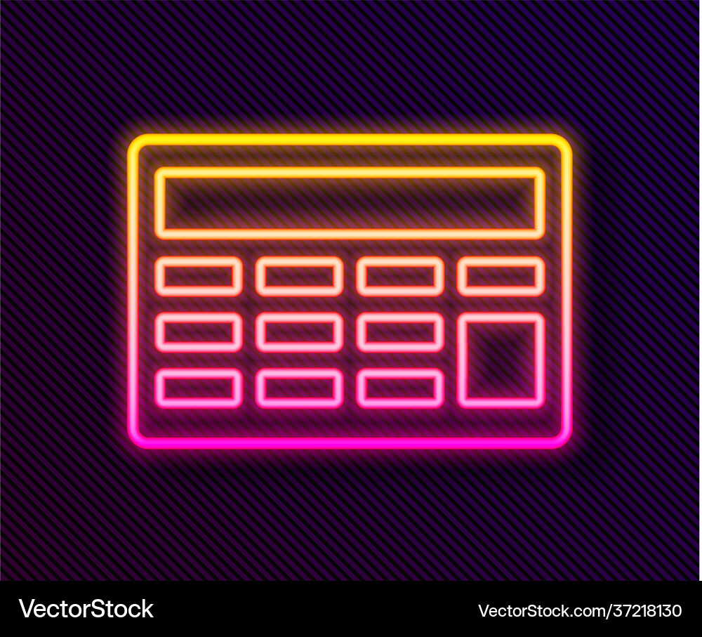 Glowing neon line calculator icon isolated Vector Image
