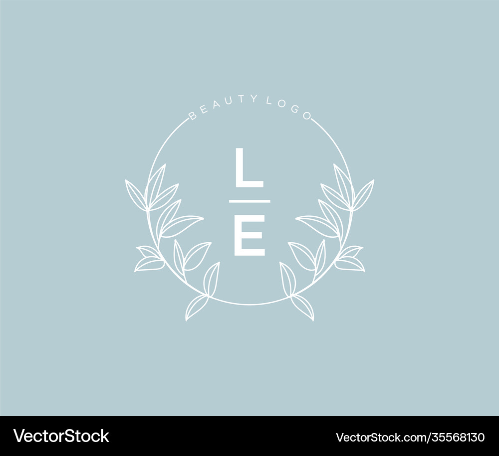 Initial le letters beautiful floral feminine Vector Image