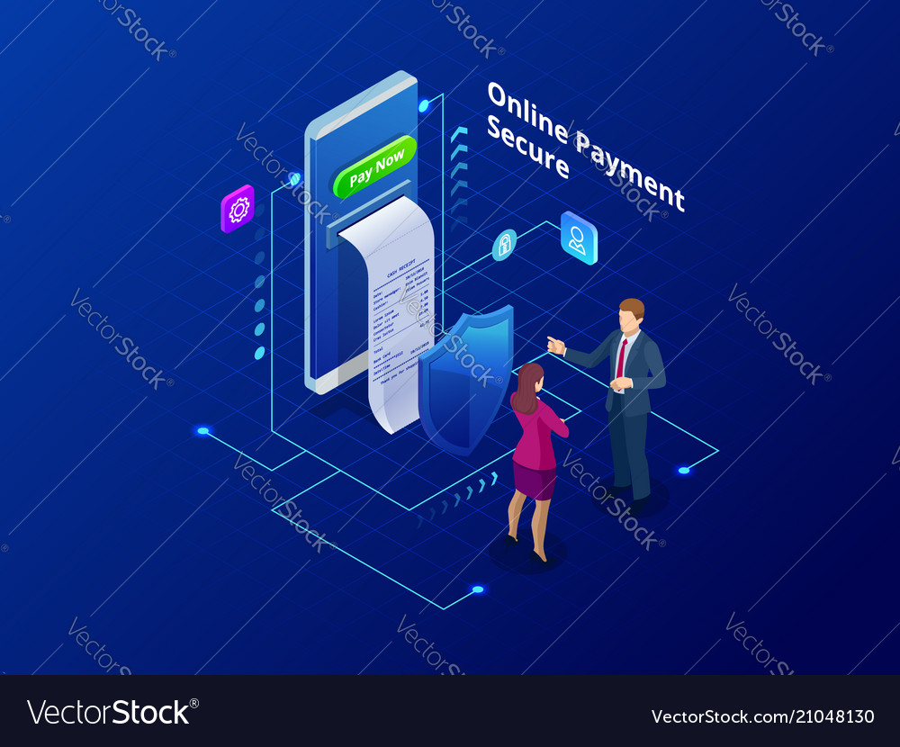 Isometric online payment concept internet Vector Image