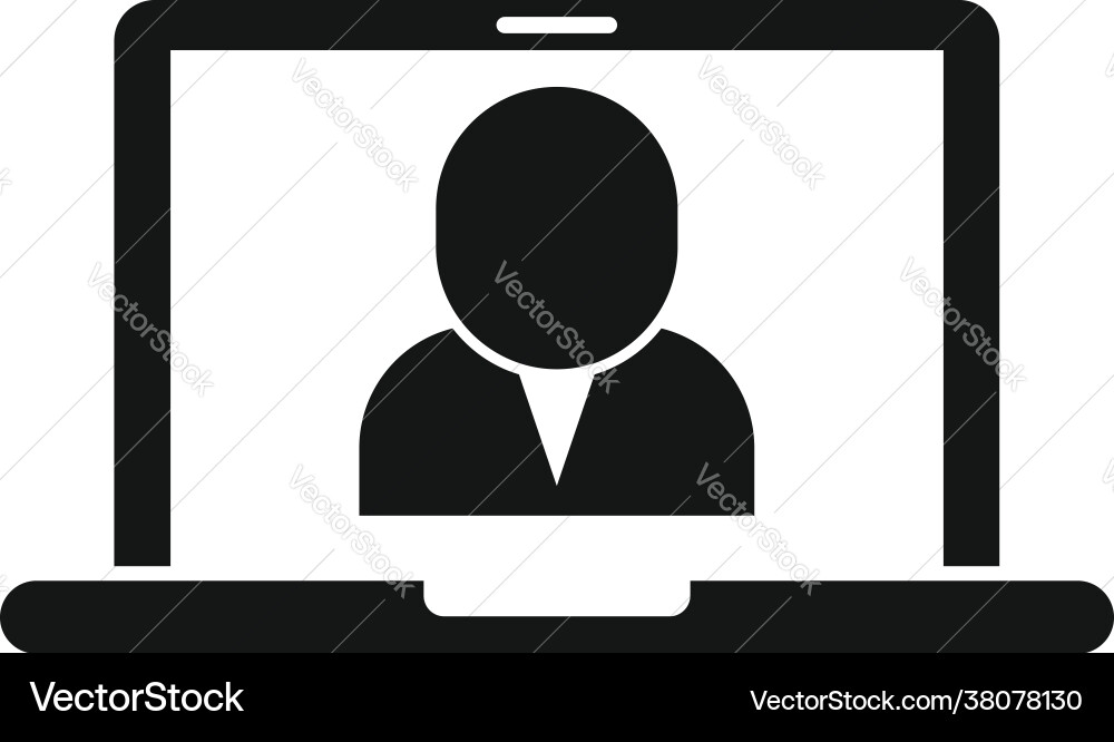 Laptop office video call icon simple style Vector Image
