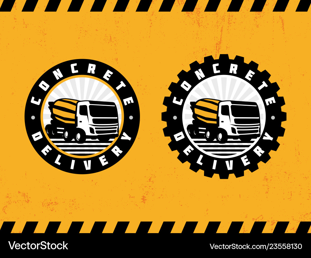 Modern professional logo emblem concrete delivery Vector Image