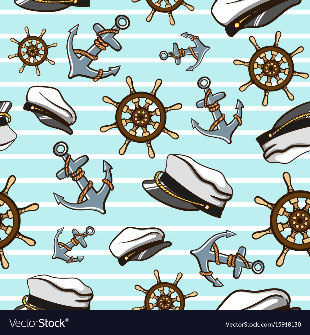 Nautical seamless pattern Royalty Free Vector Image