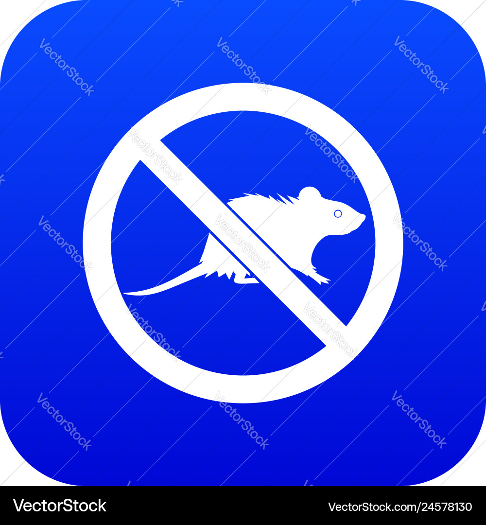 No rats sign icon digital blue Royalty Free Vector Image