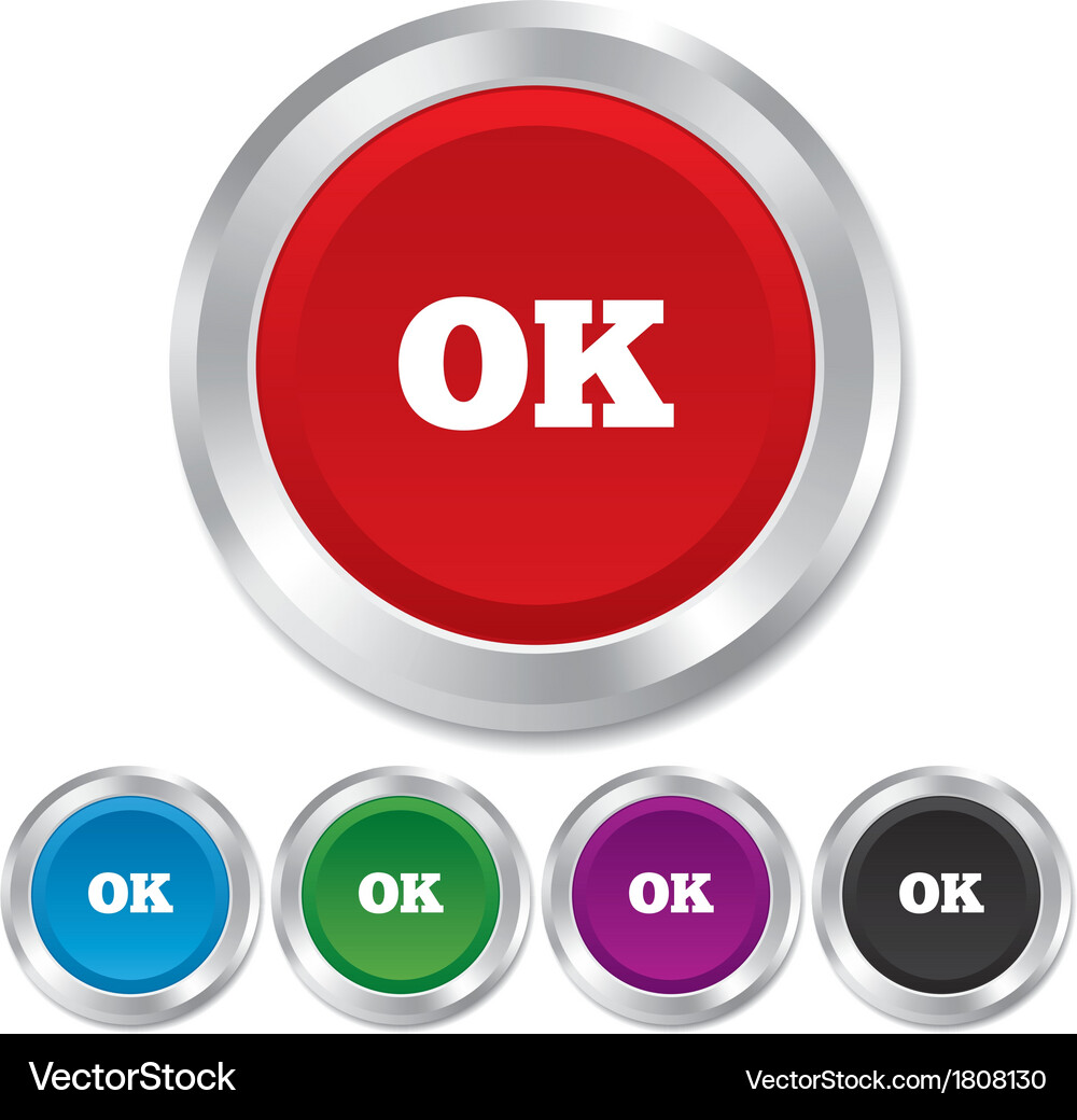 Ok sign icon positive check symbol Royalty Free Vector Image