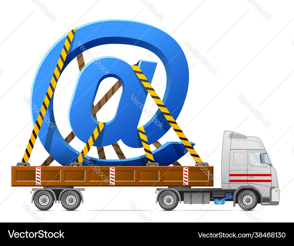 Road transportation mail sign Royalty Free Vector Image