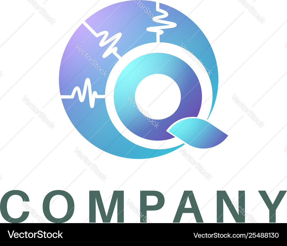 Search logo in form letter q shape Royalty Free Vector Image
