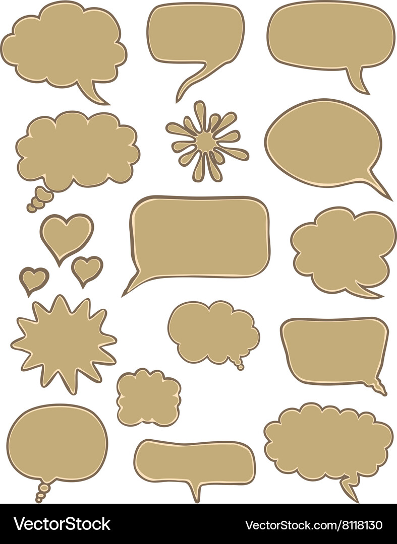 Set of cartoon speech bubbles Royalty Free Vector Image