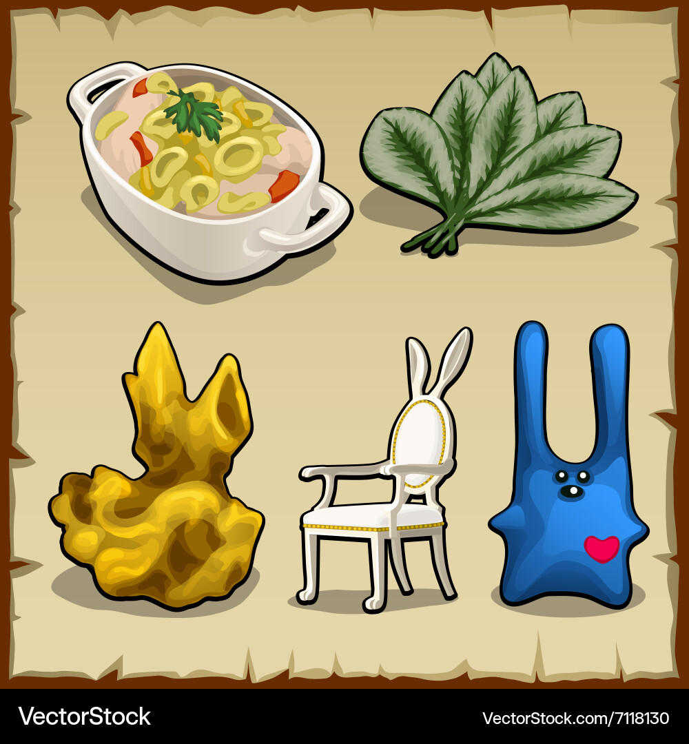 Set of items associated by theme rabbits Vector Image