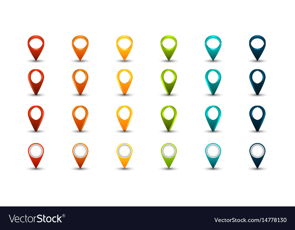 Set of map pointers Royalty Free Vector Image - VectorStock
