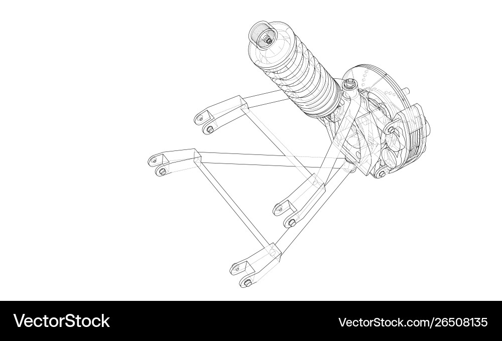 Car suspension with shock absorber Royalty Free Vector Image