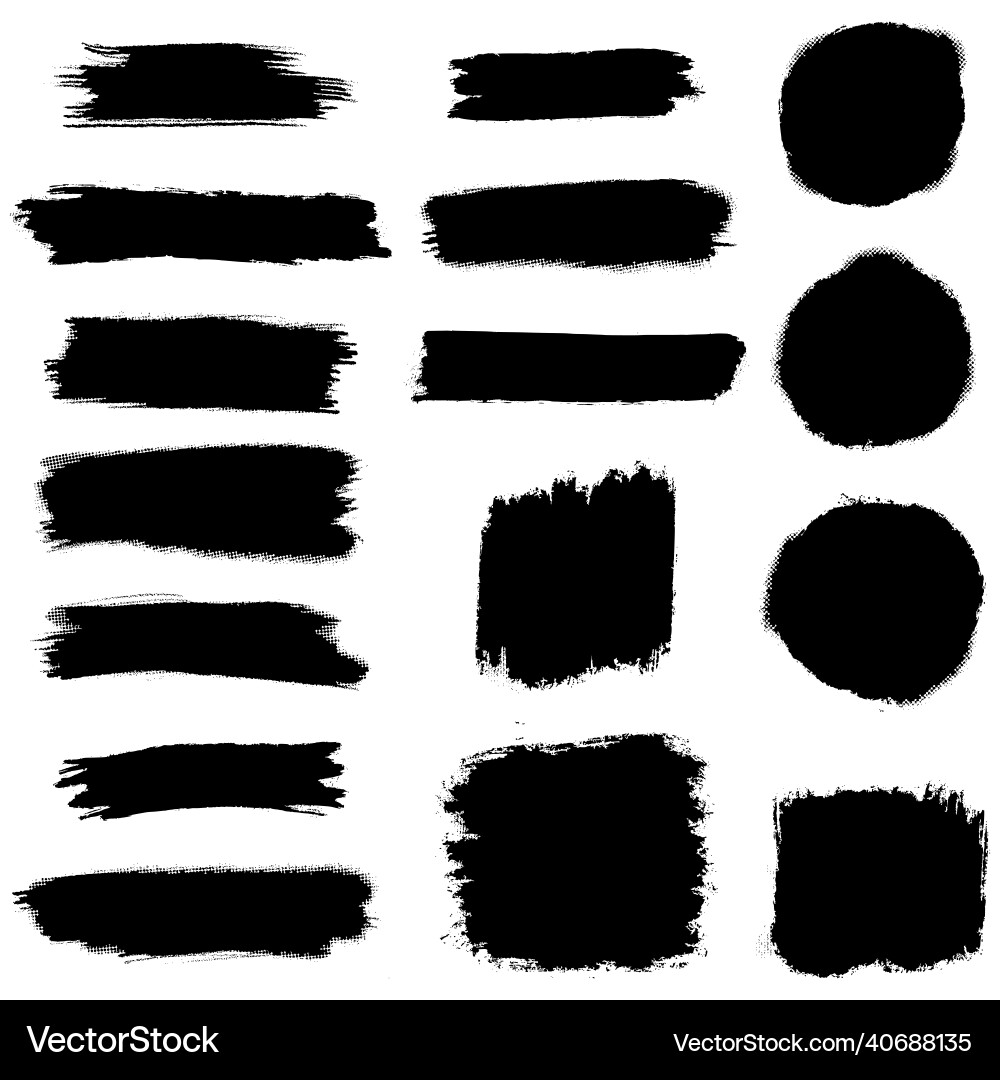 Collection of brush hand drawn graphic element Vector Image