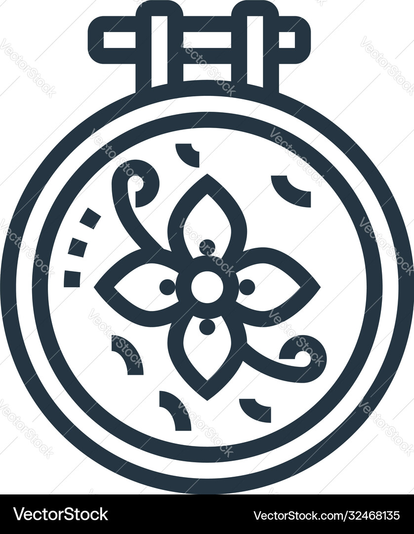 Embroidery icon isolated on white background Vector Image