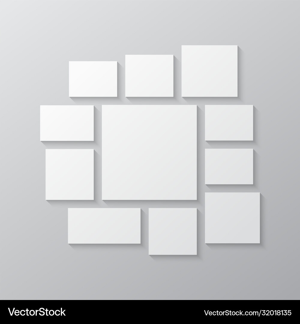 Empty collage board eleven images photo Royalty Free Vector