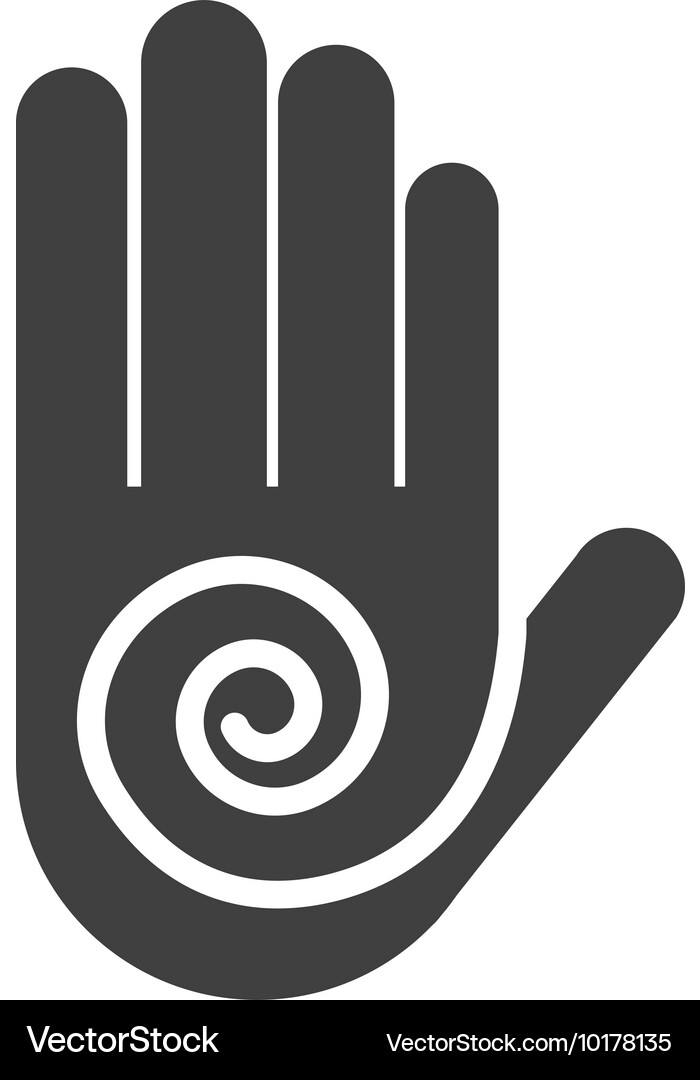 Hand fingers stop handprint icon Royalty Free Vector Image