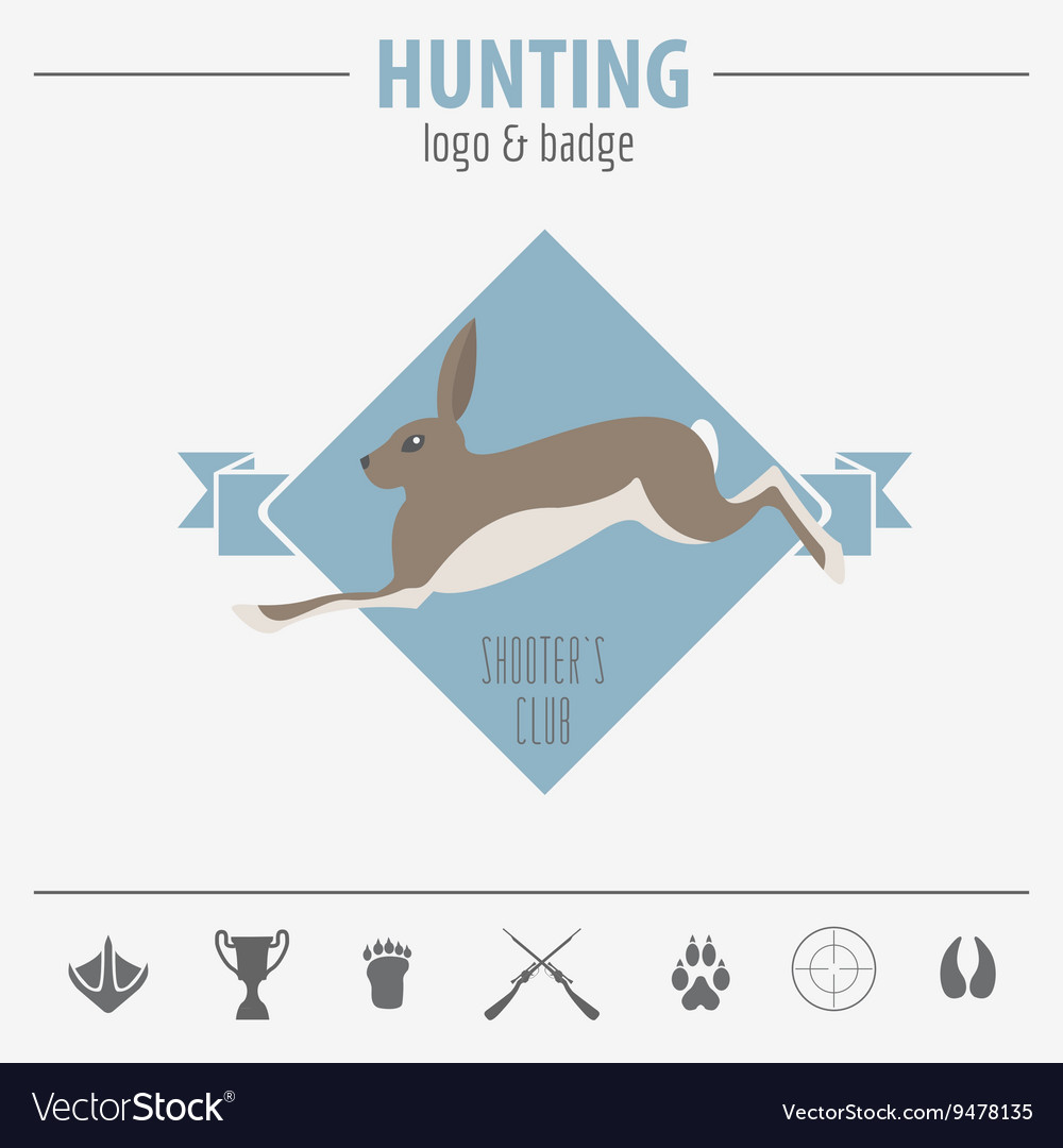 Hunting logo and badge template flat design Vector Image