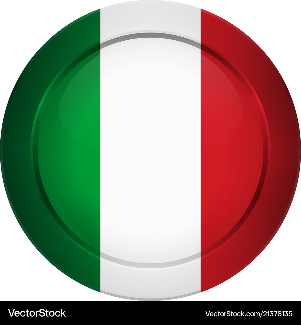 Italian flag on the round button Royalty Free Vector Image