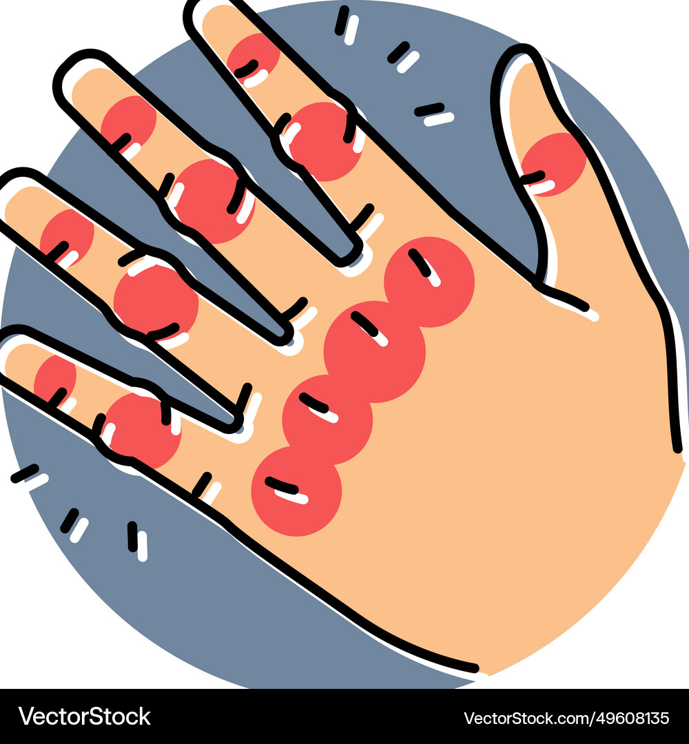 Joint redness disease symptom color icon Vector Image