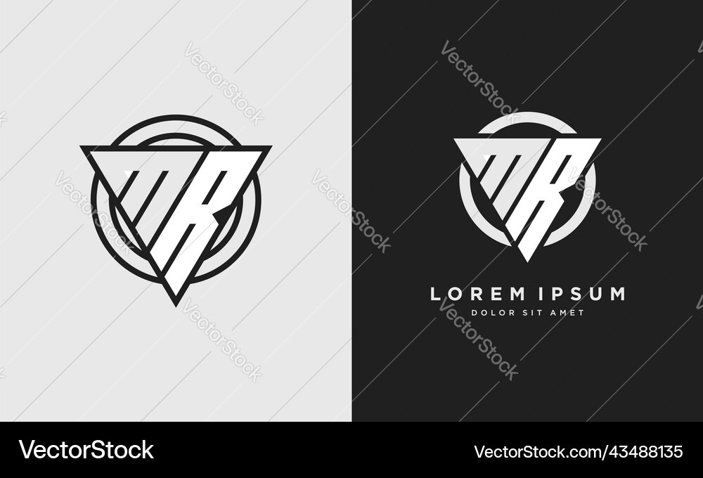 Letter mr triangle logo icon modern stylish Vector Image