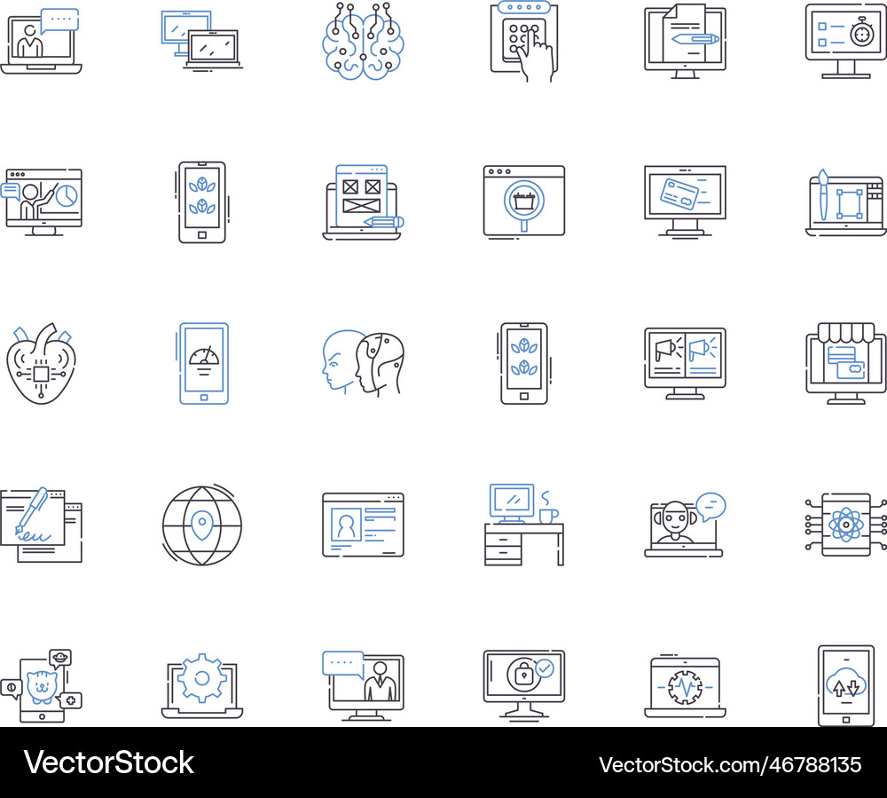 Online line icons collection connectivity Vector Image