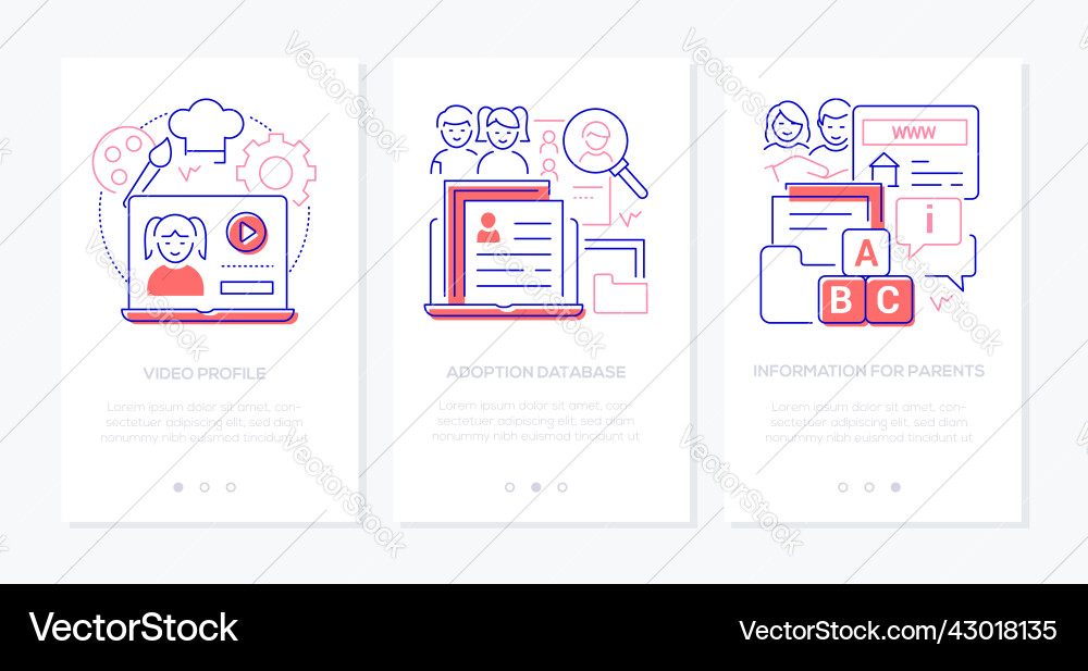 Parents and adoption - line design style banners Vector Image