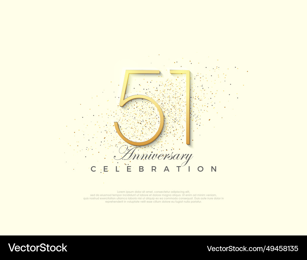 Simple number 51st anniversary premium Royalty Free Vector
