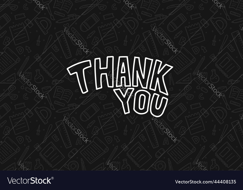 Thanks thank you doodle text hand drawing Vector Image