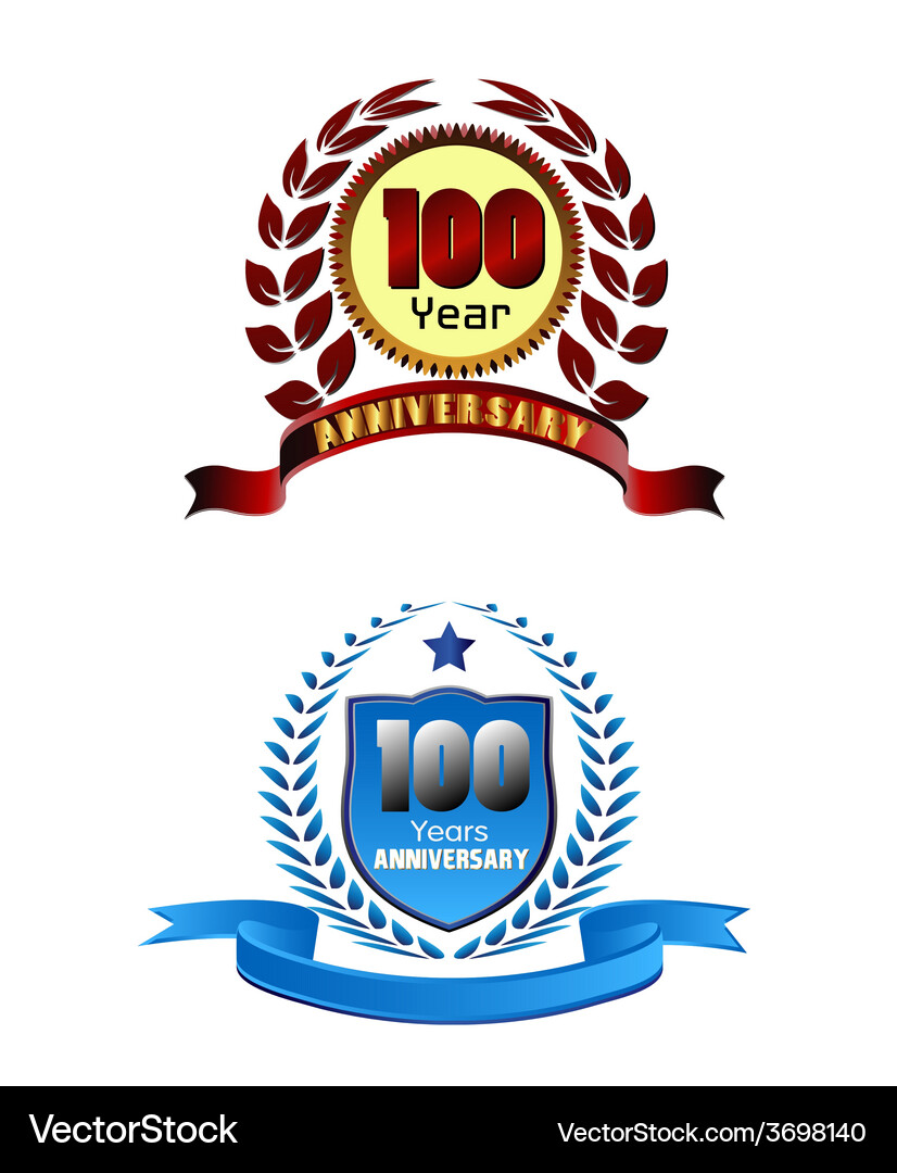 100 years anniversary laurel wreath Royalty Free Vector