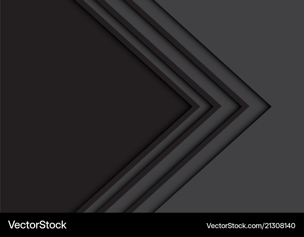 Abstract black arrow line on gray with blank Vector Image