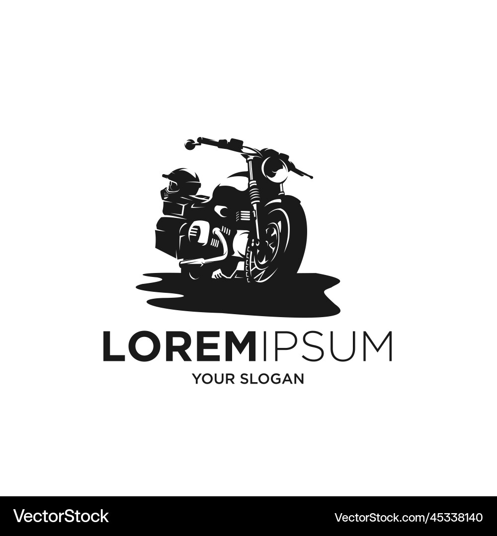 Adventure motorcycle silhouette logo 2 Royalty Free Vector