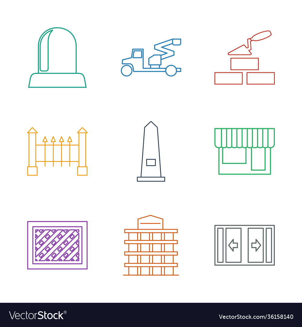 Architecture icons Royalty Free Vector Image - VectorStock