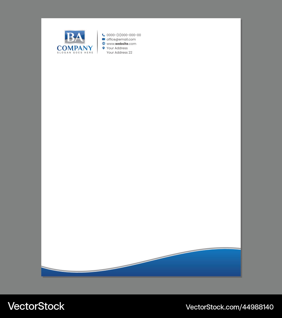Blank letterhead template for print with logo Vector Image