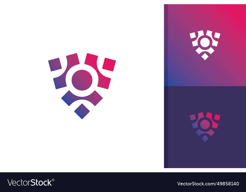 Cyber security shield logo Royalty Free Vector Image Cyber security shield logo Royalty Free Vector Image