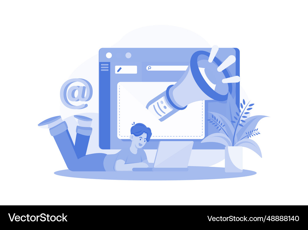 Email marketing concept on white background Vector Image