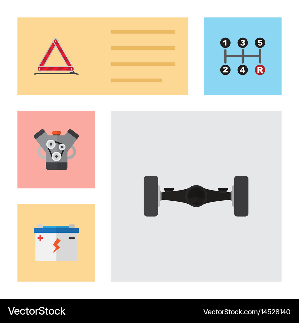 Flat auto set of motor warning carrying Royalty Free Vector