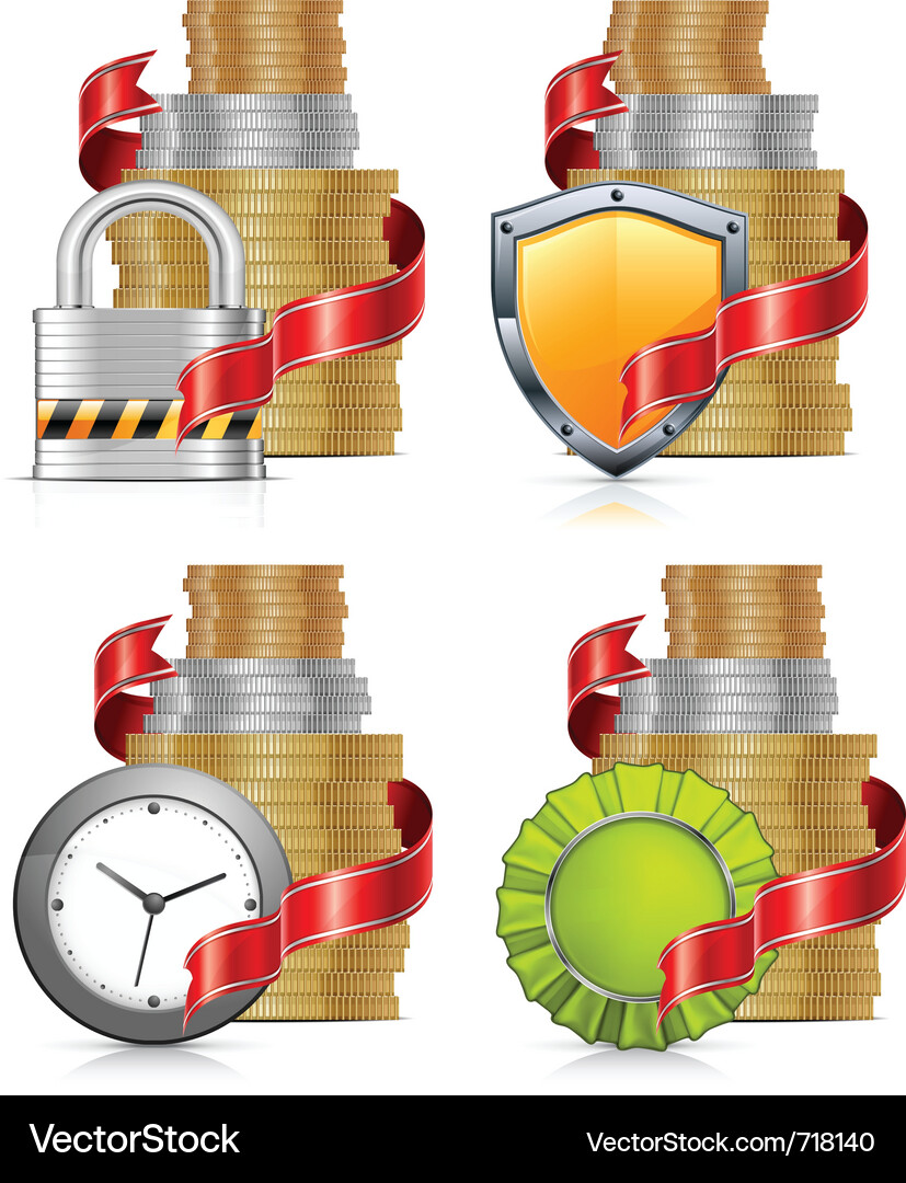 Gold money coins Royalty Free Vector Image - VectorStock