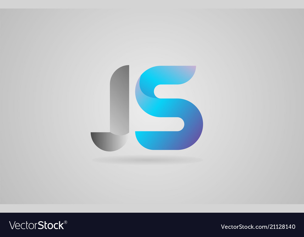 Grey blue alphabet letter js j s logo icon design Vector Image