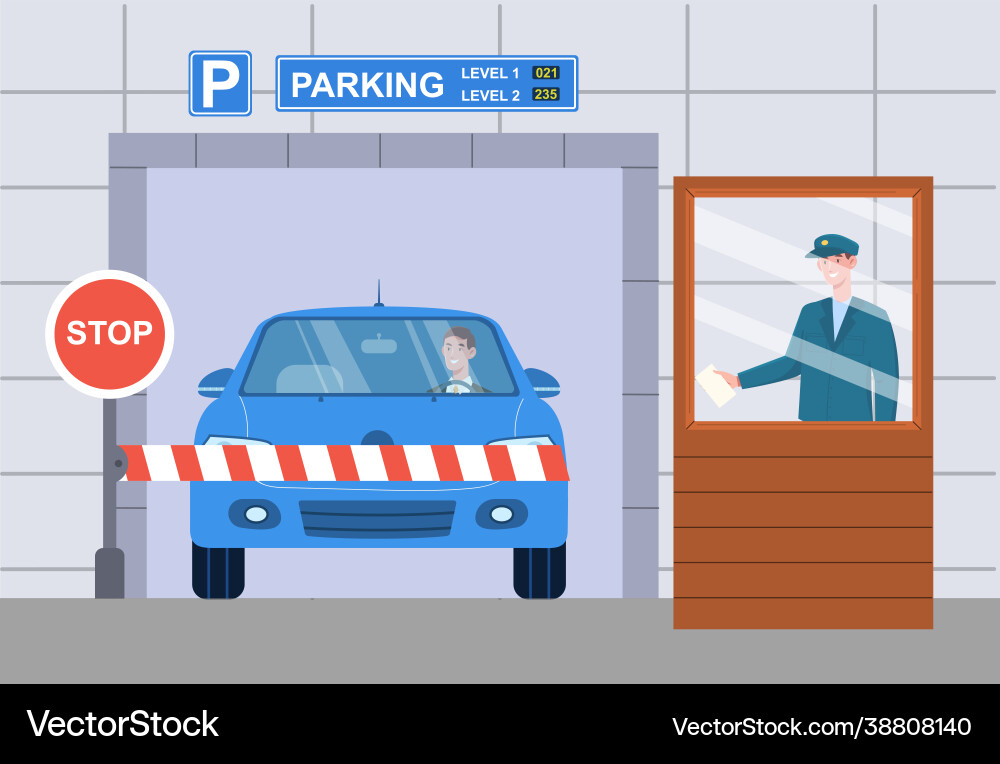 Male character is checking vehicle ticket Vector Image