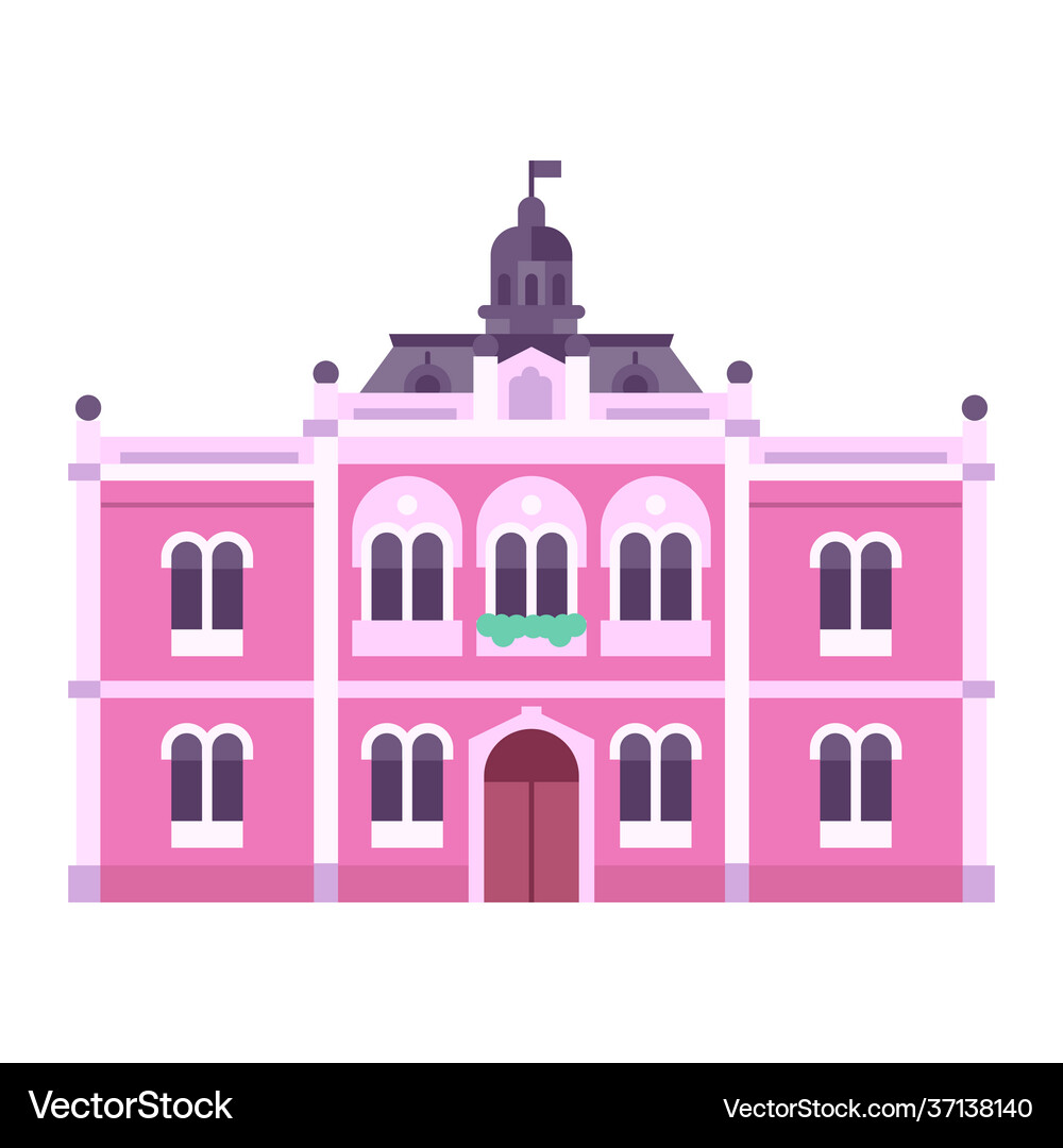Novi sad bishop palace icon in flat Royalty Free Vector