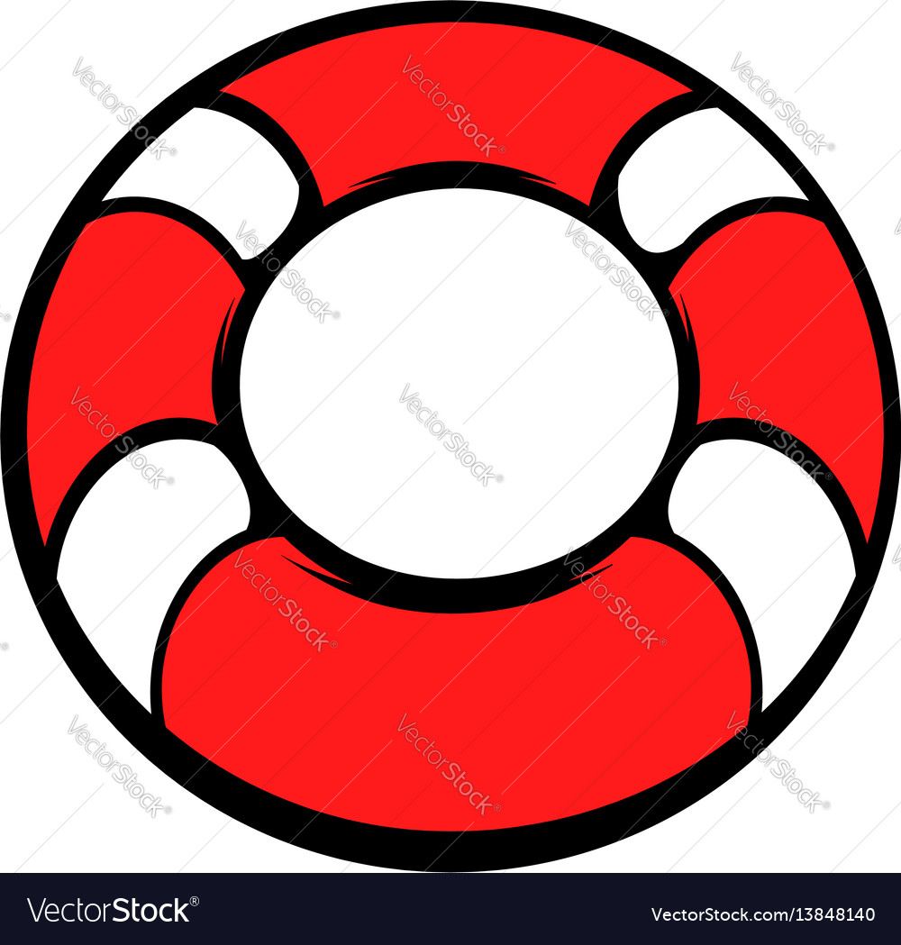 Red lifebuoy icon cartoon Royalty Free Vector Image