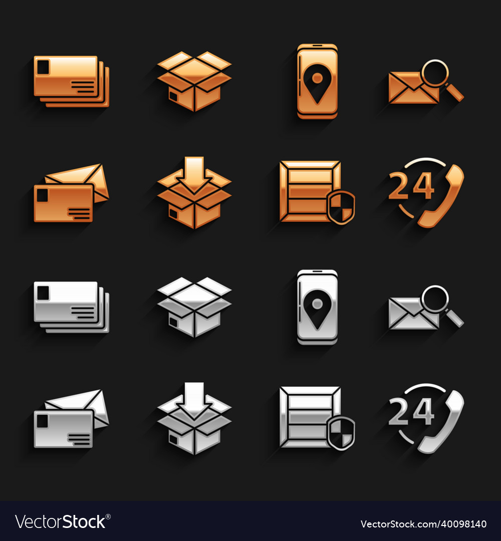 Set cardboard box with traffic symbol envelope Vector Image