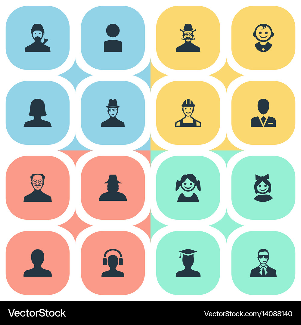 Set of simple human icons Royalty Free Vector Image