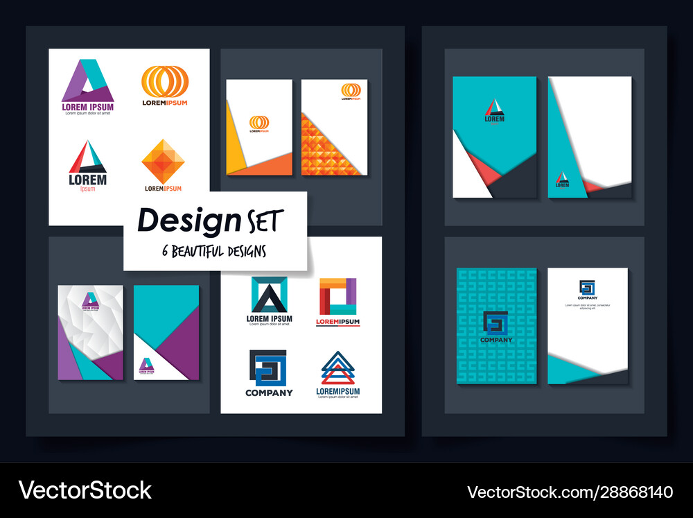 Six designs advertising template icons Royalty Free Vector