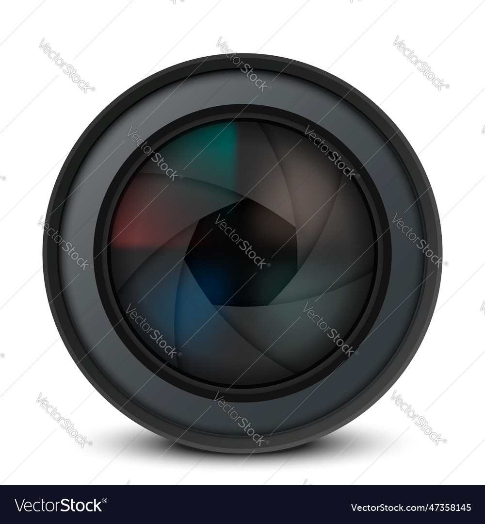 Camera lens isolated on white background highly Vector Image